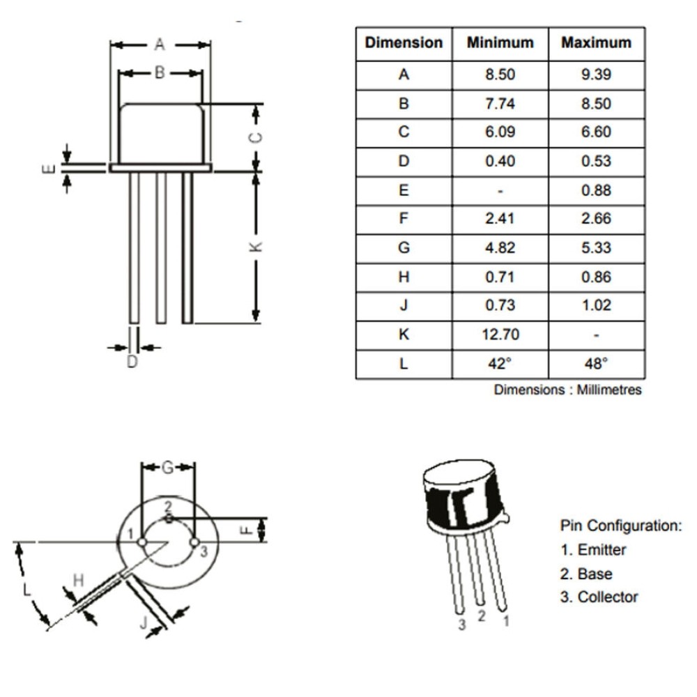 BC548 Transistör Bjt Npn TO-92 100mA, 30V