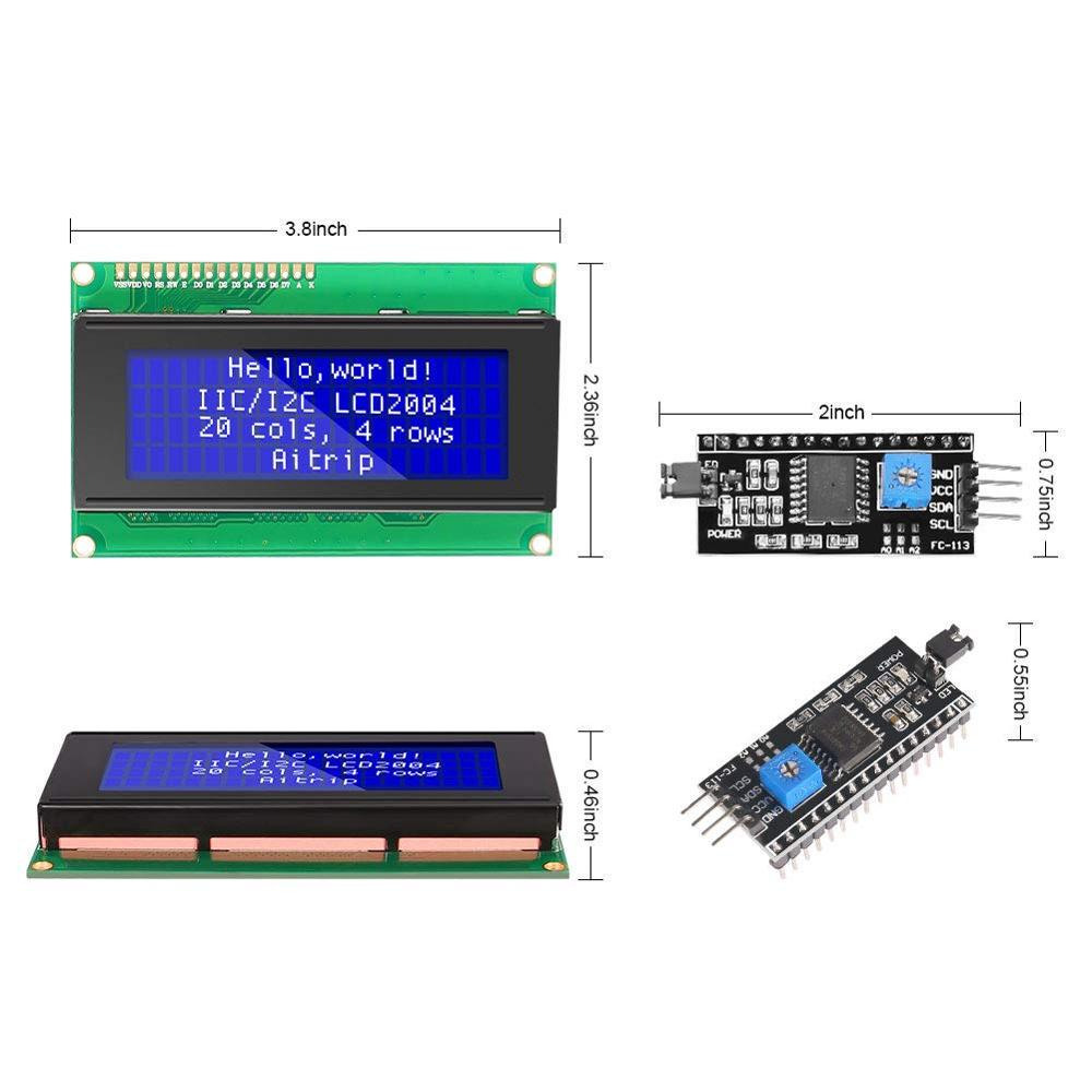 20x4 LCD Ekran I2C Modüllü Mavi Aydınlatma