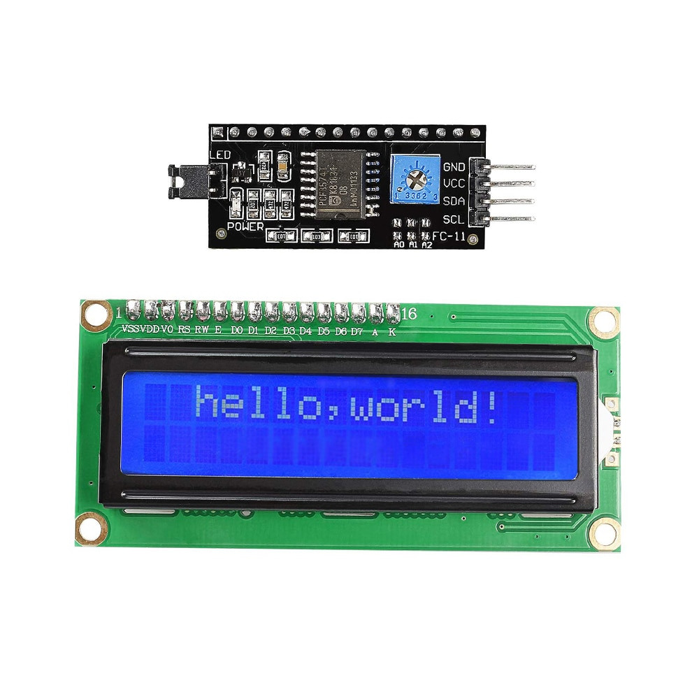16x2 LCD Ekran - I2C Modüllü - Mavi