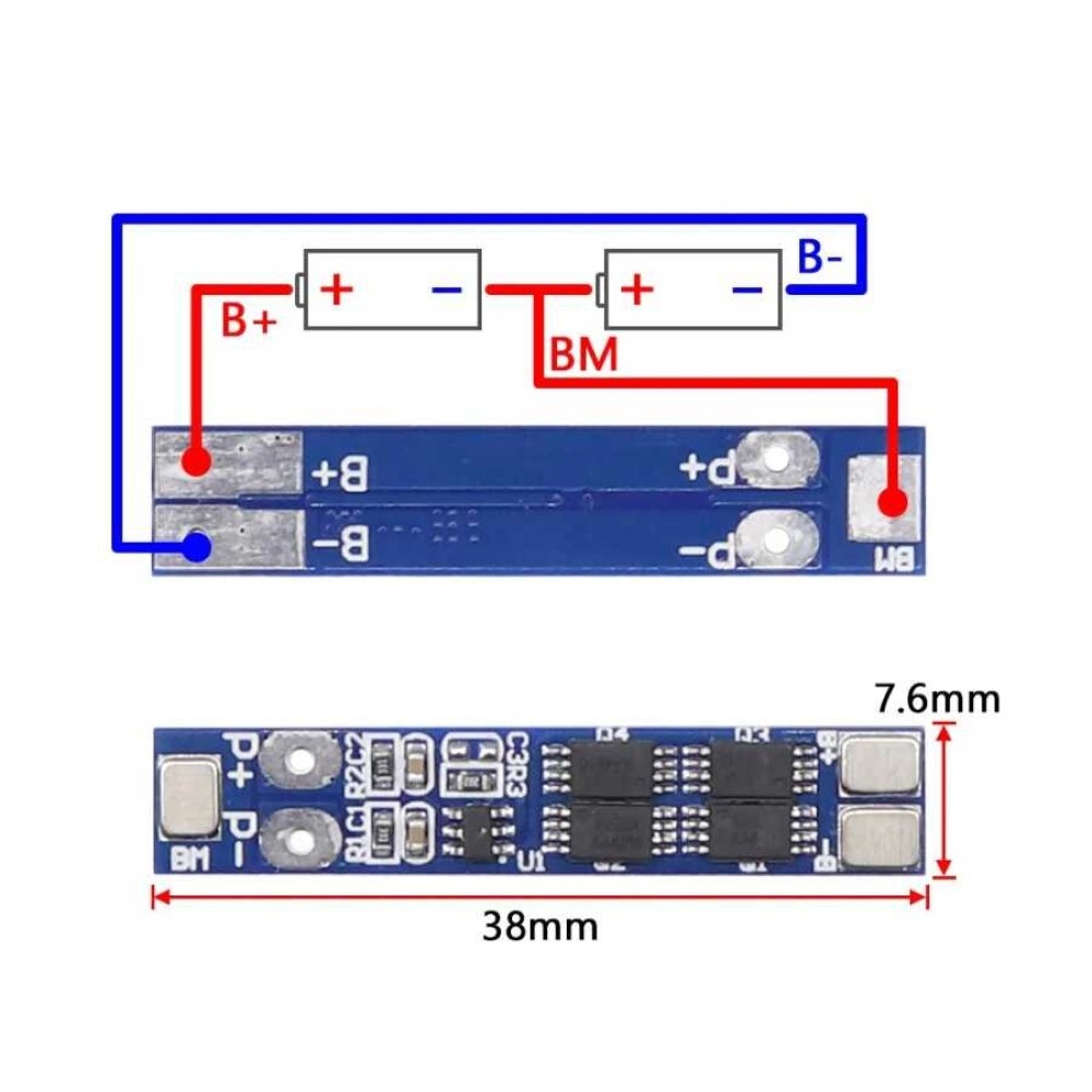 2S 8A BMS 18650 Lityum Pil Şarj Koruma Devresi